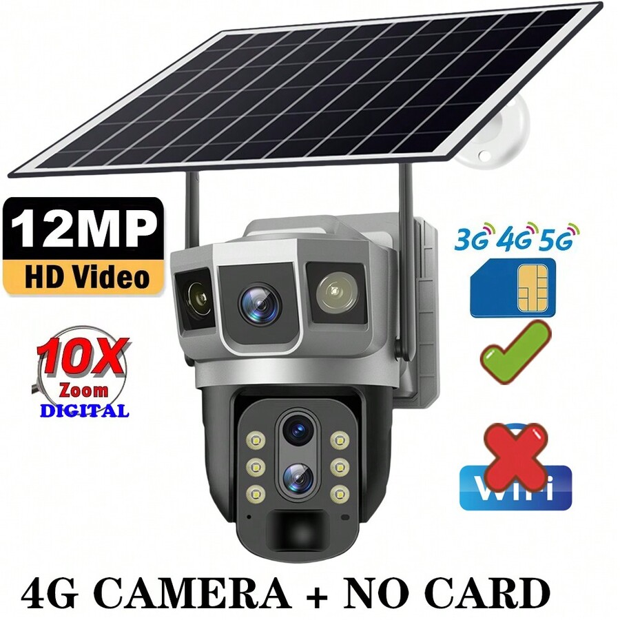 10X ZOOM 8MP HD Night Vision Solar Camera WIFI 2.4G Outdoor IP Wireless ...