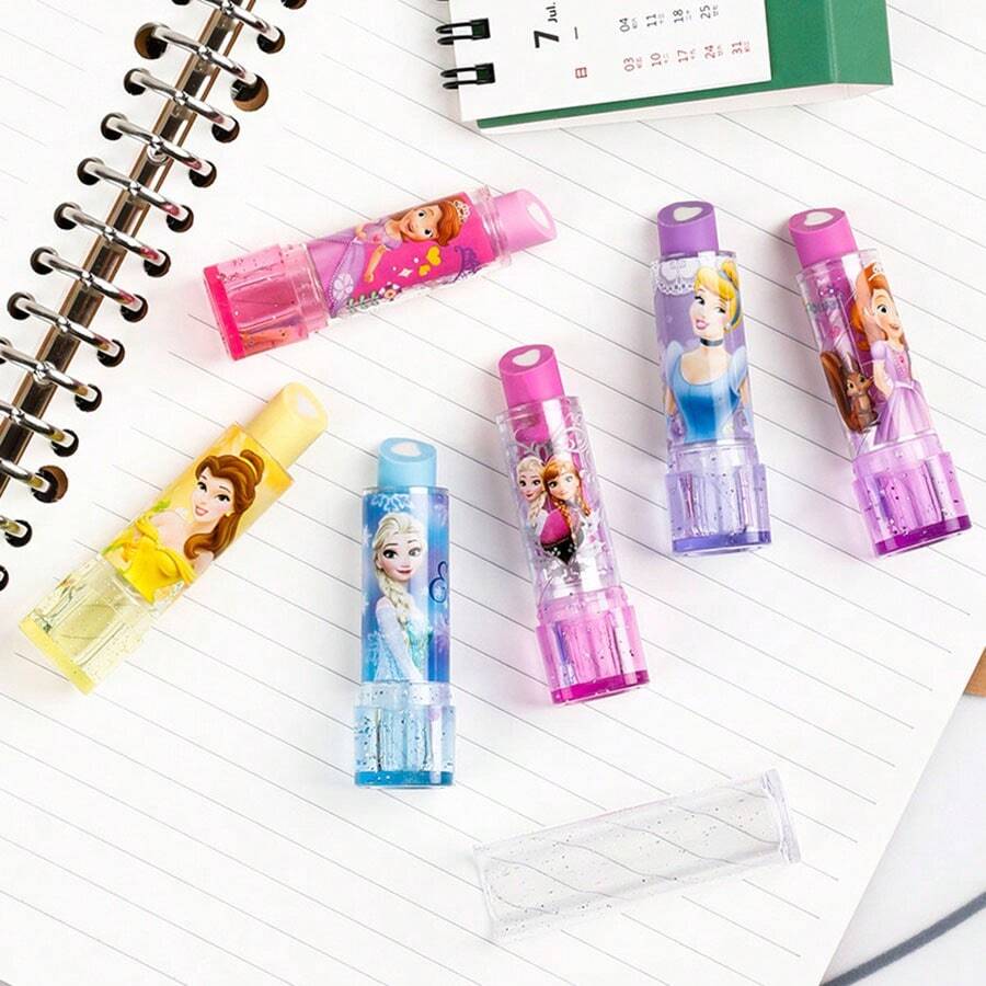 Disney 1-8pcs Disney Lipstick Eraser Student Cute Cartoon Eraser ...