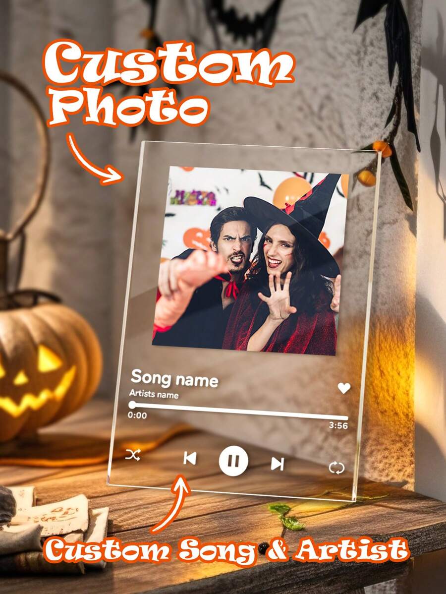 1pc Custom Music Plaque, Personalized Halloween Theme Acrylic Plaque ...
