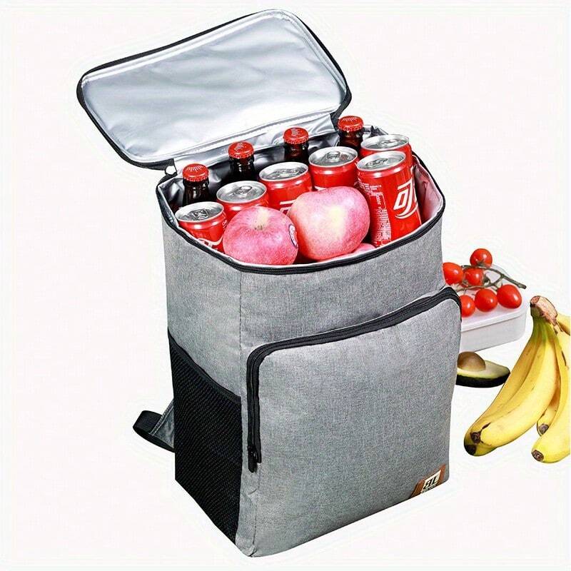 1pc, Large Insulated Lunch Backpack Cooler Bag - Waterproof Oxford ...