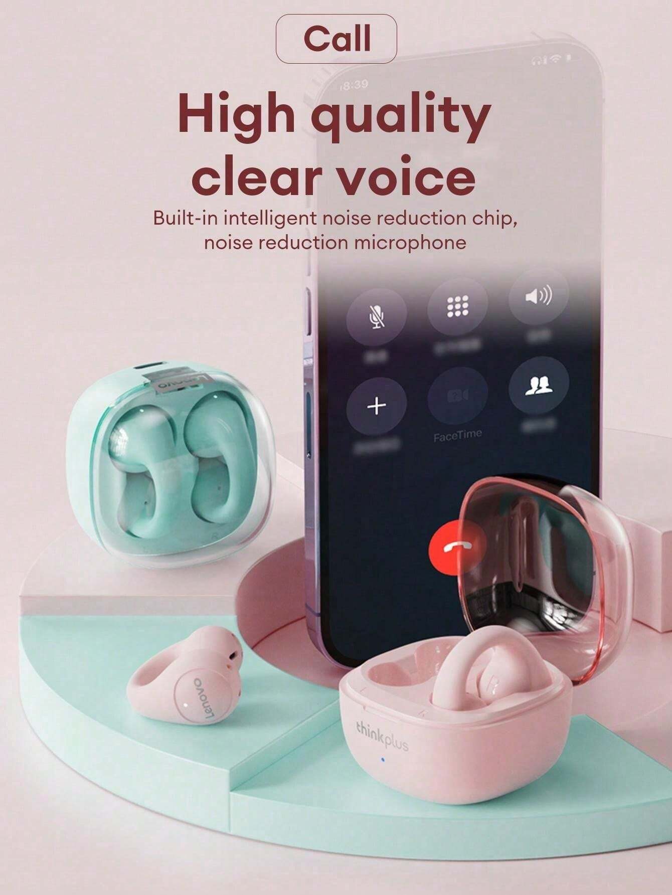 Lenov o Fones de ouvido intra-auriculares sem fio com cancelamento de ...