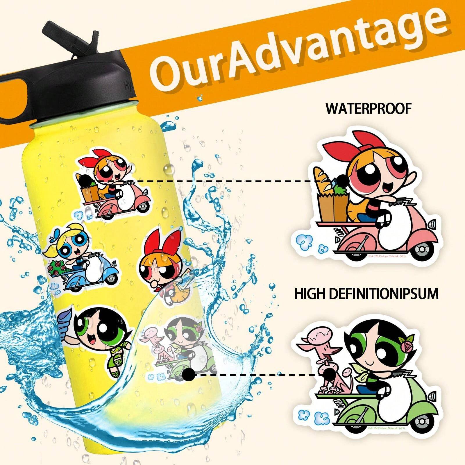 THE POWERPUFF GIRLS PPG 50PCS Cute Vinyl Stickers, The Powerpuff Girls ...