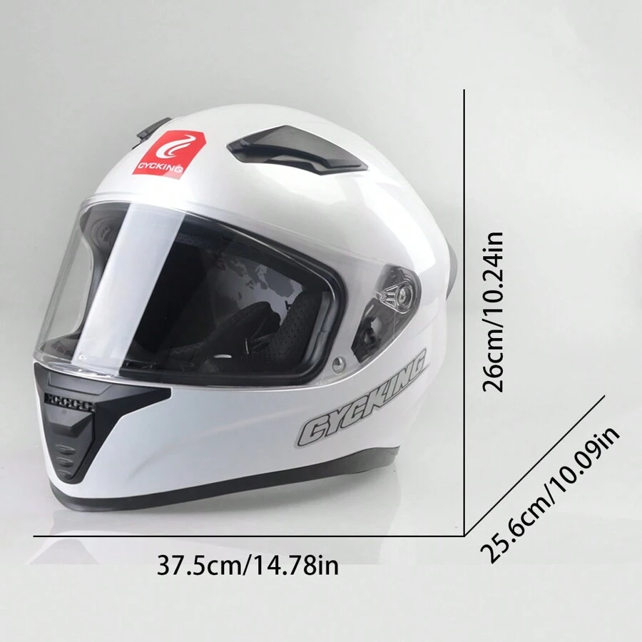 Motorcycle Helmet, Retro Design Full Face Helmet Pearl White - WS-607 ...