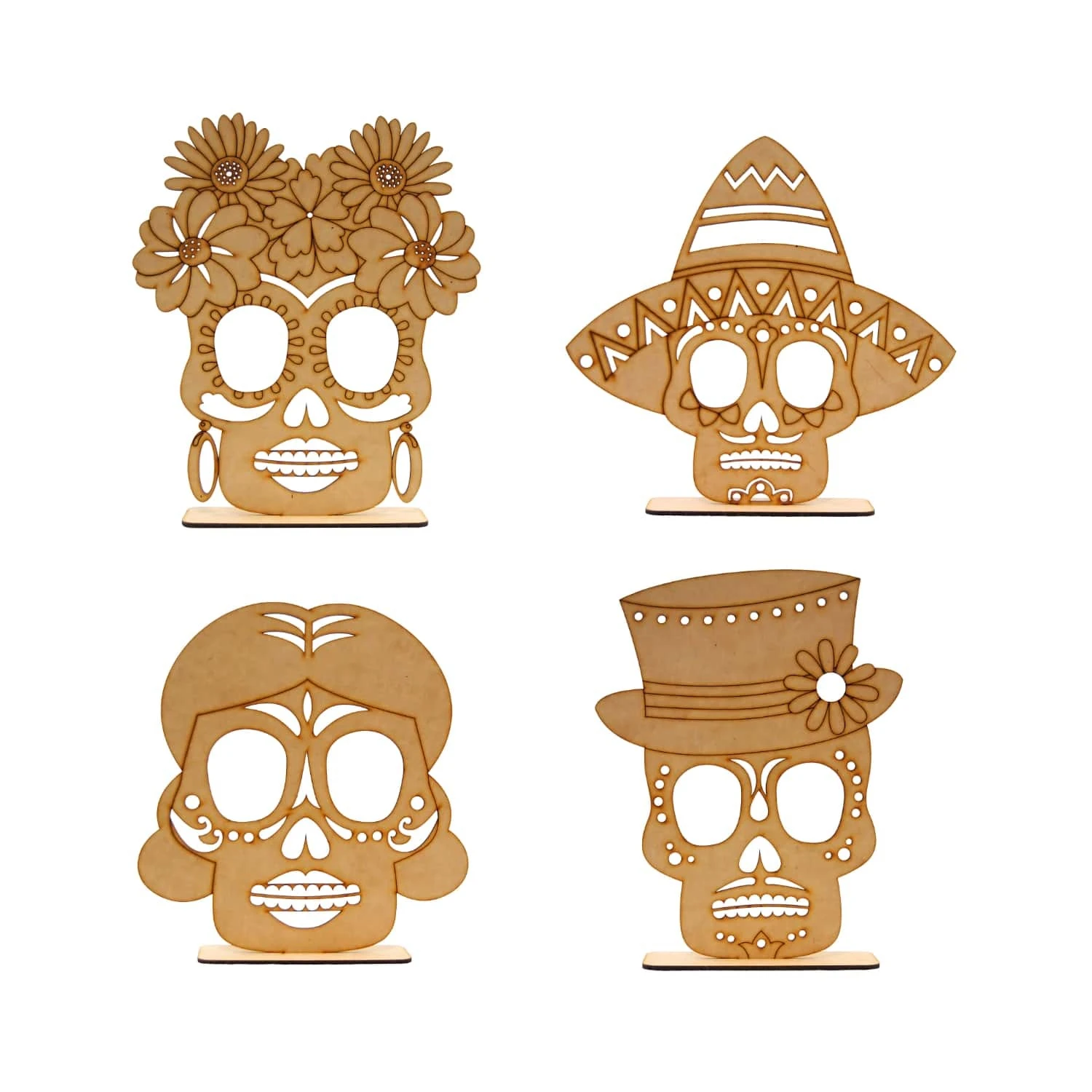 Divina Creacion Kit 2 Figures Catrinas Calaveras Mdf Day Of The Dead ...