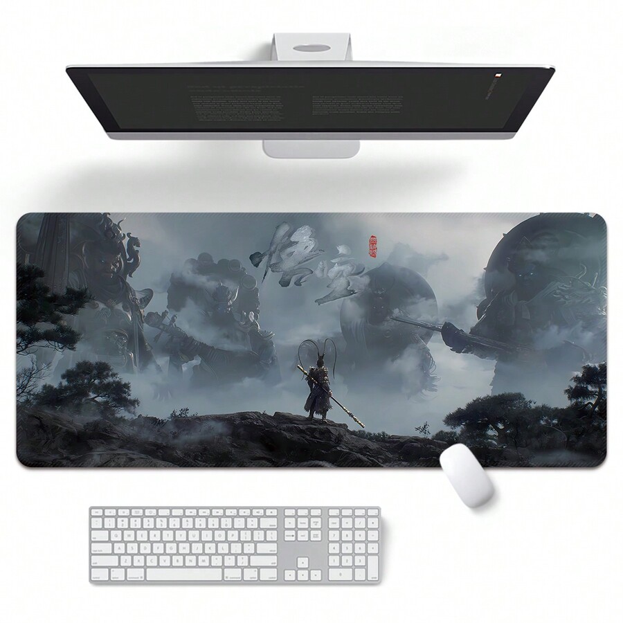 Black MYTH WUKONG Large Gaming Mouse Pad, Thickened Rubber Pad With ...
