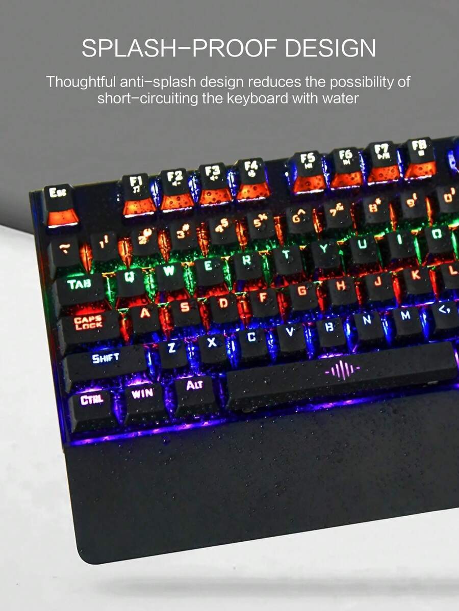 Teclado mecánico para juegos con retroiluminación K28, teclado de juegos con LED colorido con ...