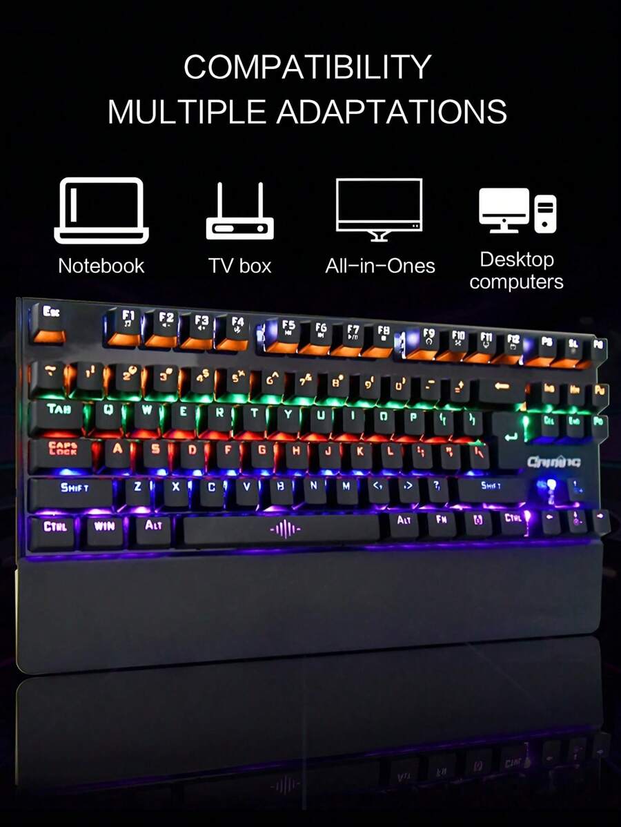 Teclado mecánico para juegos con retroiluminación K28, teclado de juegos con LED colorido con ...