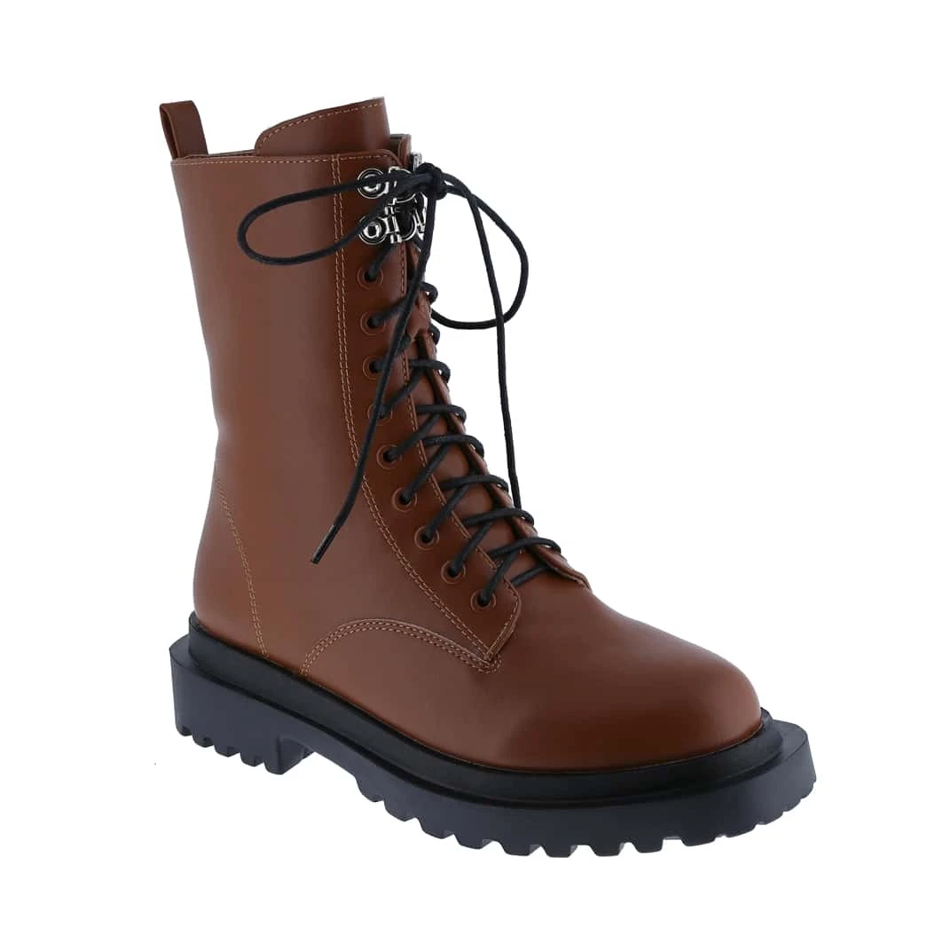 ILLUDE Lace-Up Combat Platform Boots For Women High Ankle Booties, Thin ...