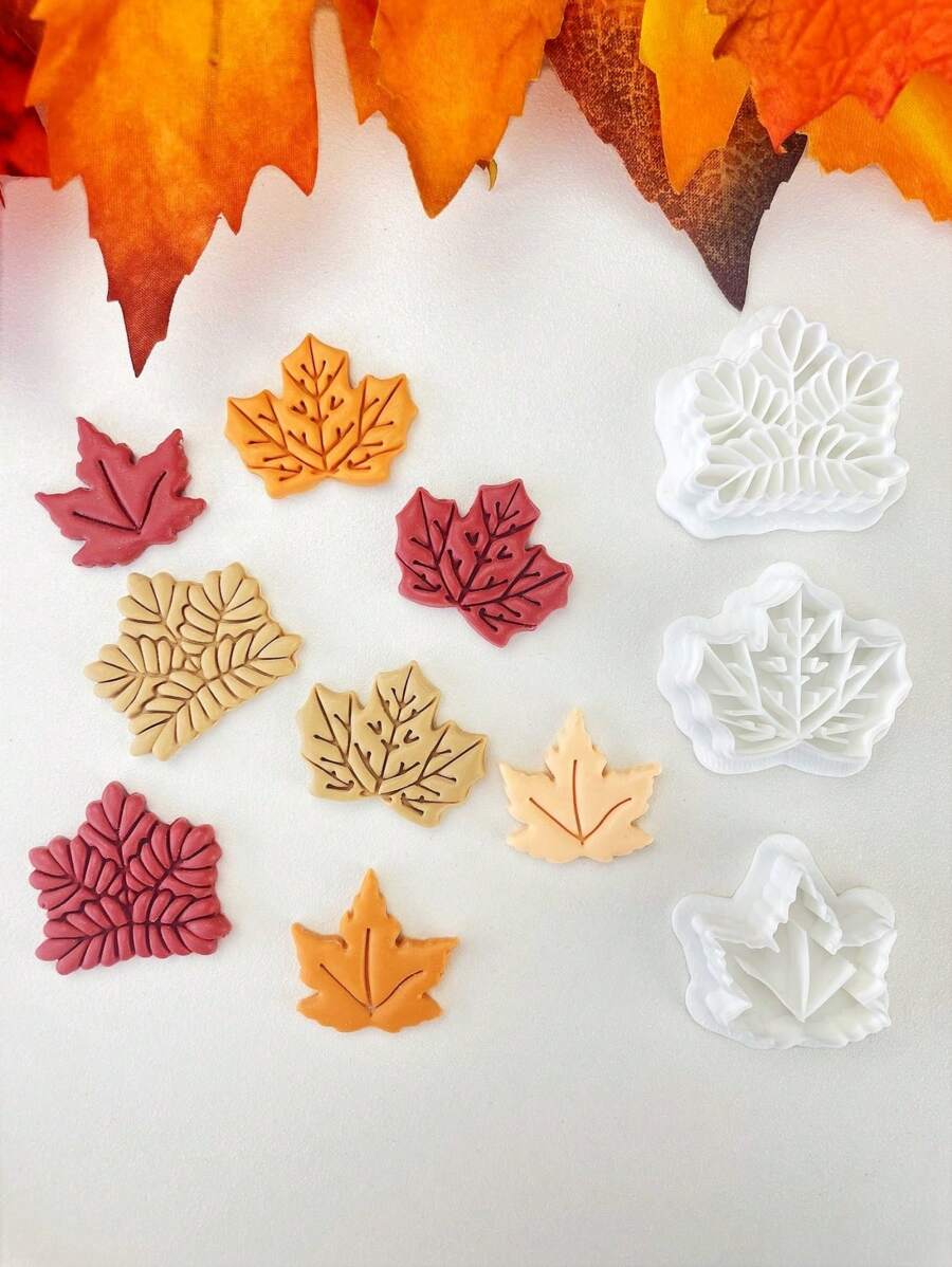 Maple Leaf Polymer Clay Cutter Fall Polymer Clay Cutter Embossed Maple ...