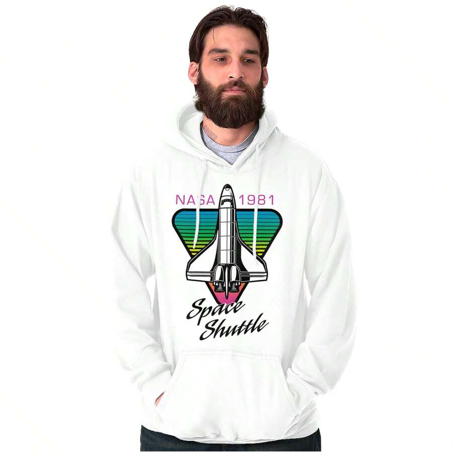 Retro NASA 1981 Outer Space Shuttle Hoodie Sweatshirt Men | SHEIN USA