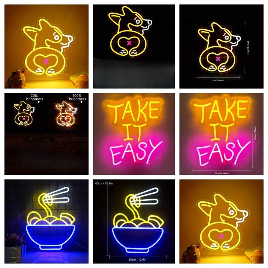 Corgi Butt Neon Sign For Kids Bedroom School Party Wall Decor - USB ...
