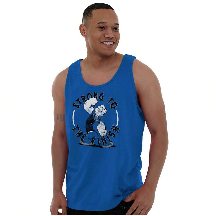 Popeye Sailor Man Strong To Finish Tank Top T Shirts Men | SHEIN USA