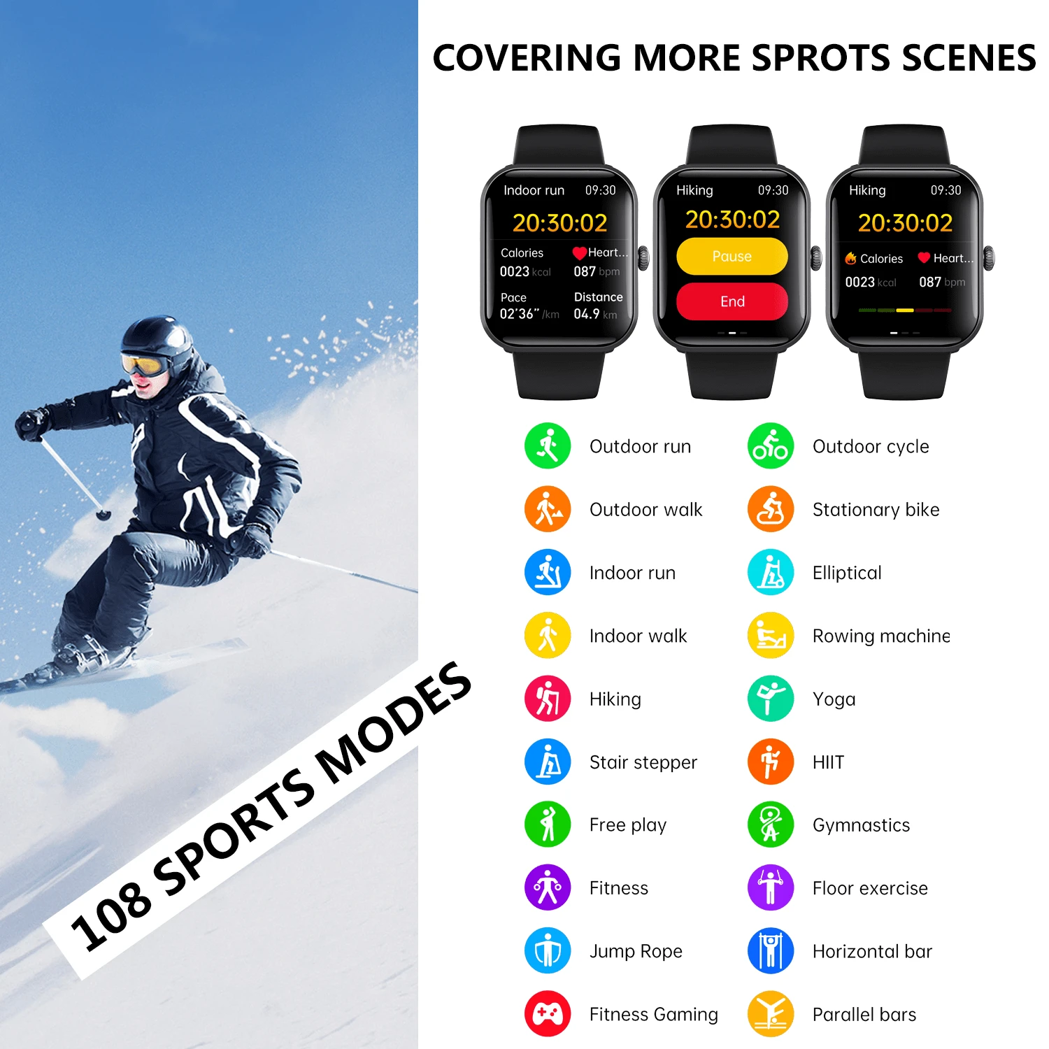F96 Sports Smartwatch With Heart Rate, Blood Pressure, Temperature ...