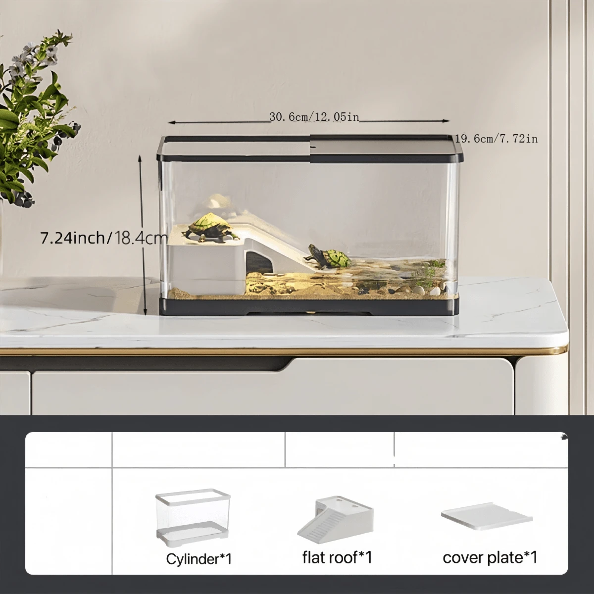 1 Piece Of Turtle Tank For Household Use, With A Cover For Villa ...