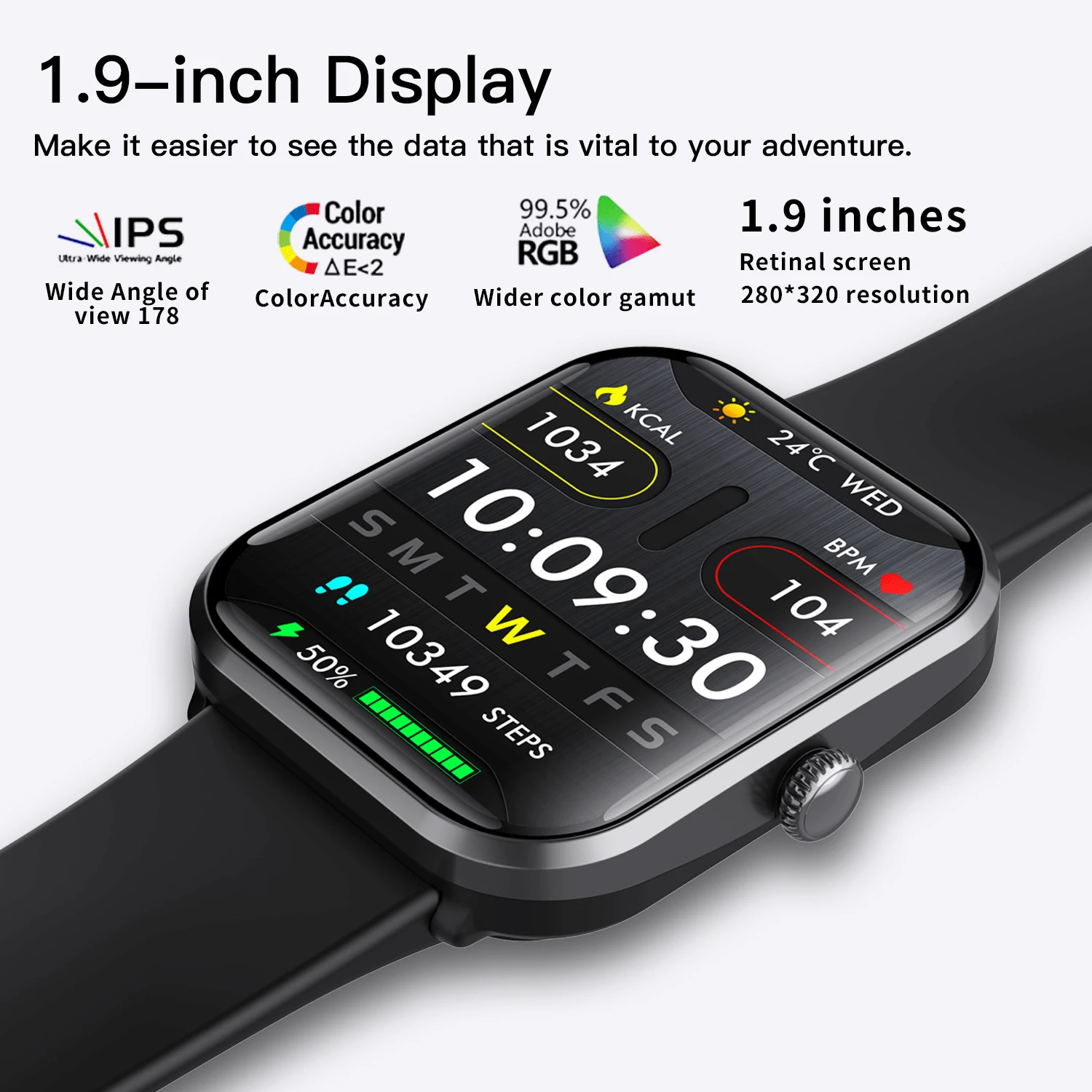 F96 Sports Smartwatch With Heart Rate, Blood Pressure, Temperature ...