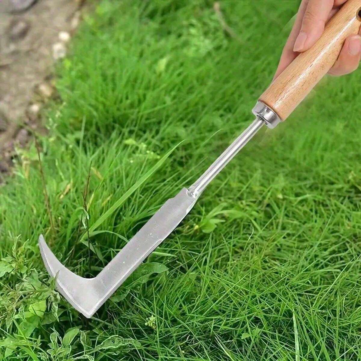 1pc,Stainless Steel Manual Weeder, Long Handle Scythe, Lawn Mower Road ...