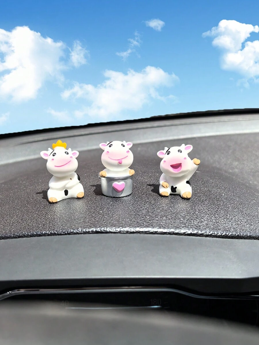 Three Cute Little Cows, Car Interior Decorations, Cute Cows, Center ...