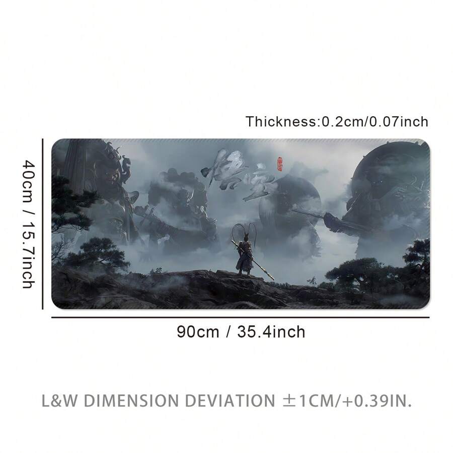 Black MYTH WUKONG Large Gaming Mouse Pad, Thickened Rubber Pad With ...