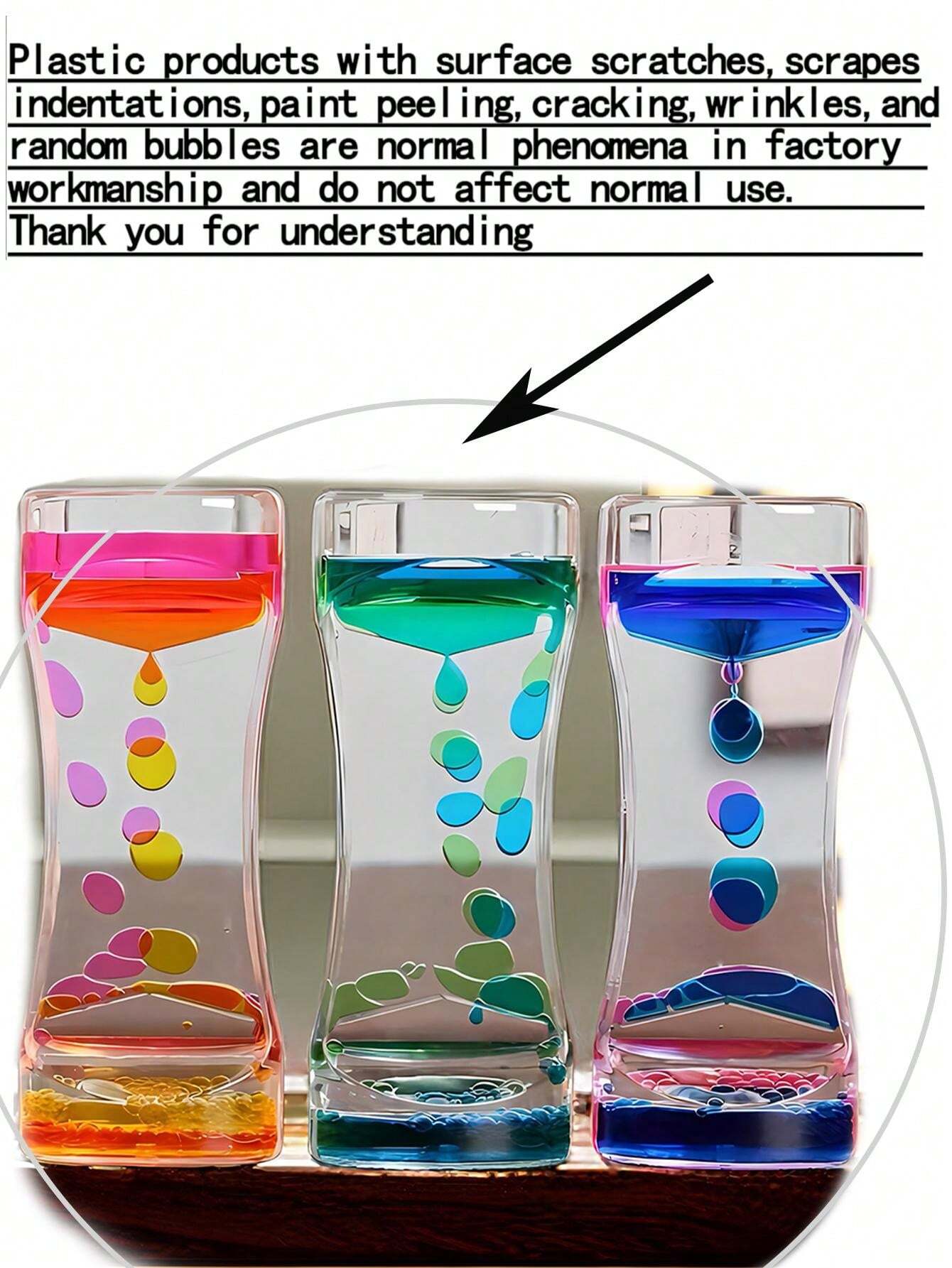 1PC Blue Powder Liquid Motion Bubbler For Kids And Adults, Hourglass ...