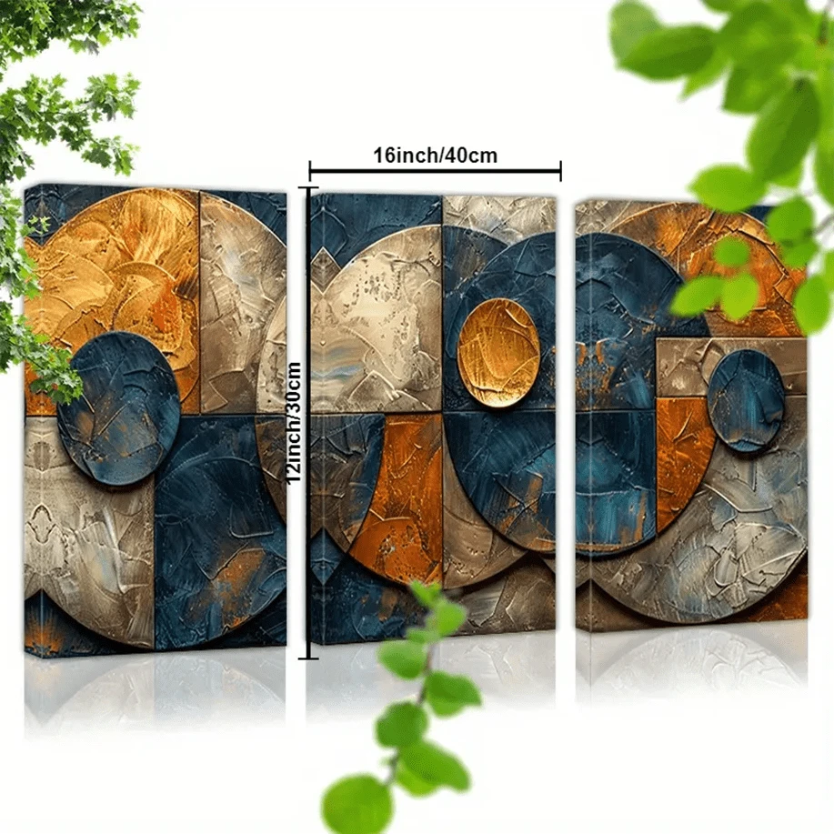 Set Of 3 Pieces Canvas Wall Art With Wrapped Canvas Ready To Hang ...