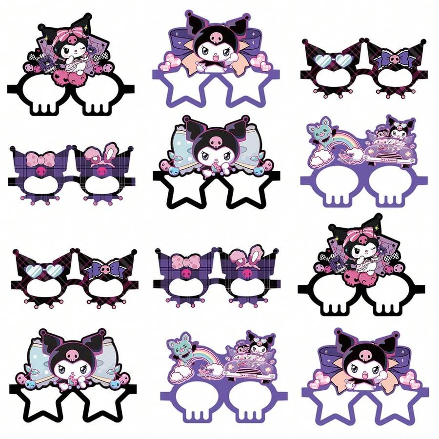 12pcs Party Glasses,Kurome Themed Paper Frame Eyeglasses For Dress Up ...