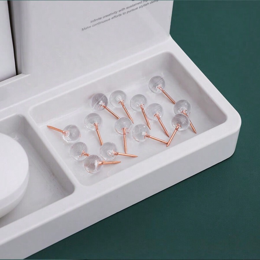 100 Golden Round Headed Push Pins Photo Wall Soft Wooden Board Nail ...