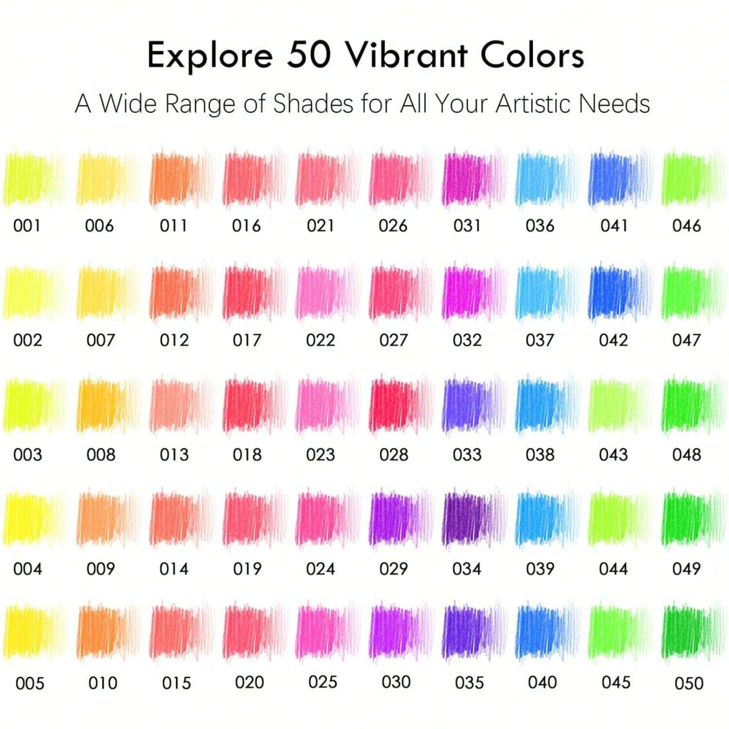 KALOUR 50 Colors Neon Colored Pencils For Adult Coloring Books ...