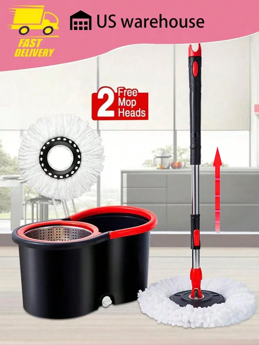 1set,Spin Mop And Bucket, 360° Spin Mop And Bucket With Wringer Set ...