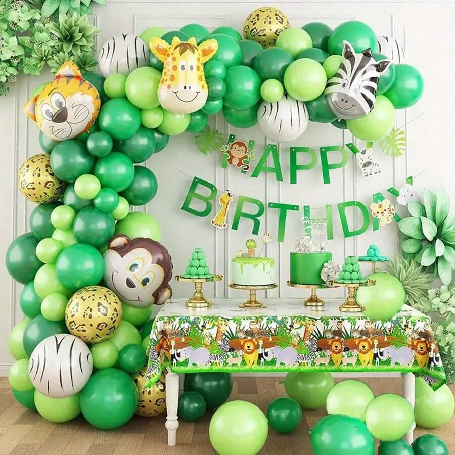 Jungle Wild Animal Theme Party Decorations, Wild Animal Balloon Set ...