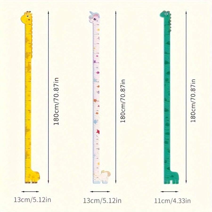 Height Ruler Measuring Tape Stickers Cartoons Wall Decal Growth Chart ...