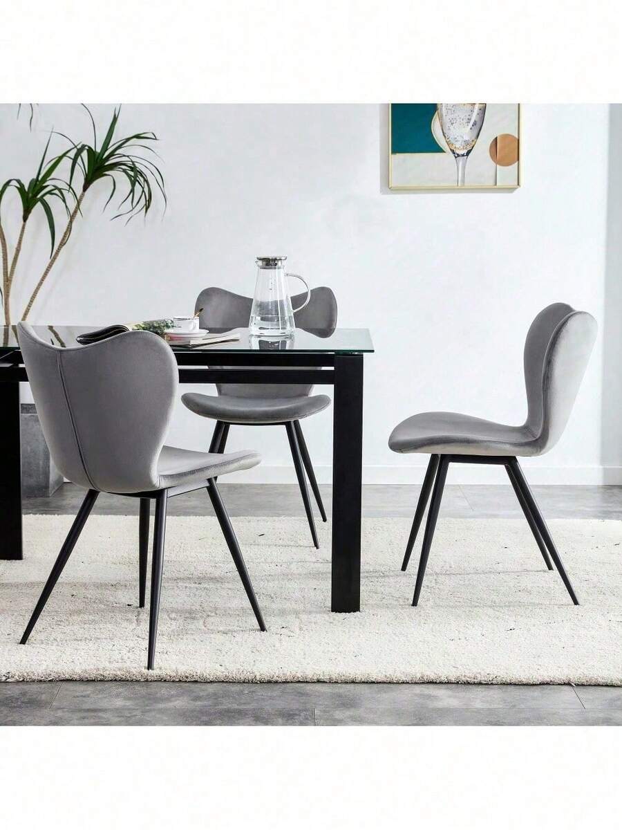 Dining Chairs Set Of 2, Dark Green Velvet Chair Modern Kitchen Chair ...