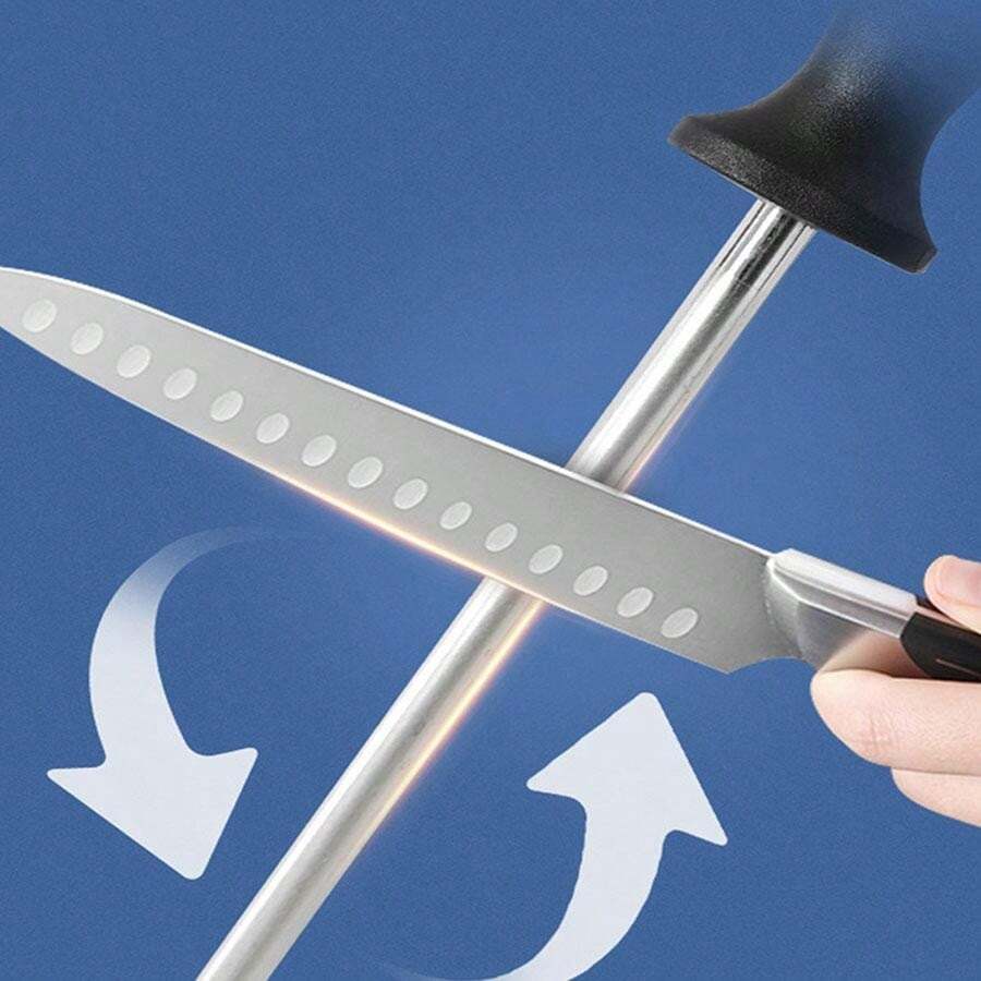 High Hardness Carbon Steel Handheld Knife Sharpener Rod, Butcher's ...