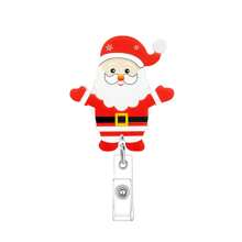 1pc,Christmas Glitter Badge Reel,Christmas Retractable Badge Holder ...