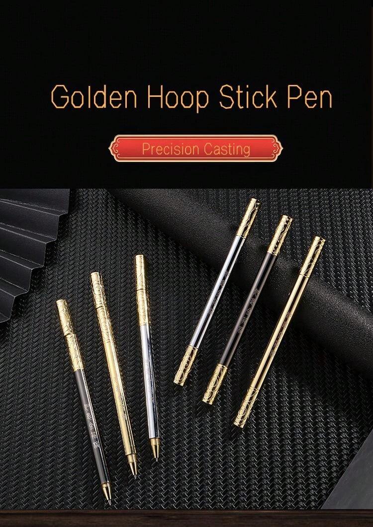 Bolígrafo de bola de latón con el bastón dorado del Rey Mono mítico ...