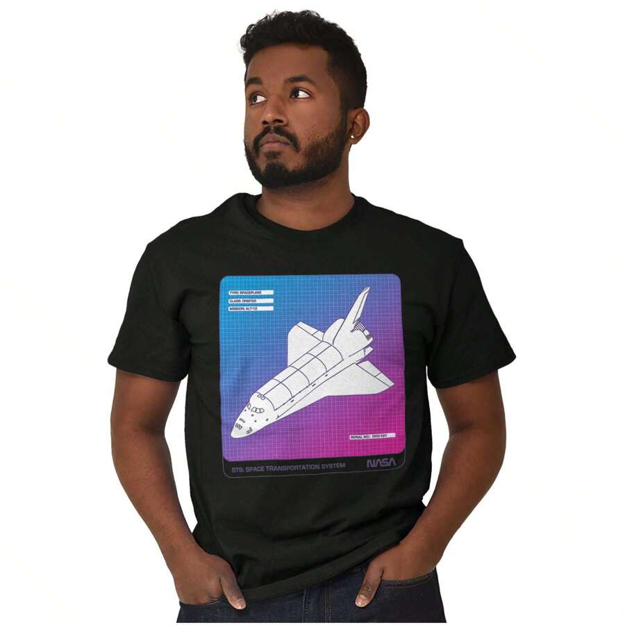 Vaporwave NASA Space Transportation Graphic T Shirt | SHEIN USA