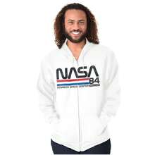 Vintage NASA Kennedy Space Center Zip Up Hoodie Mens Womens | SHEIN USA