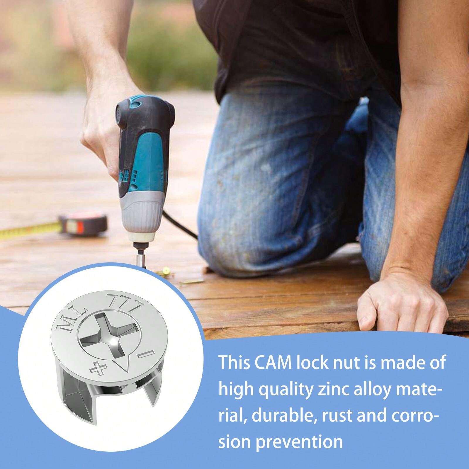 120Pcs Cam Lock Nut Set Zinc Alloy Furniture Cam Lock Fastener Sturdy ...