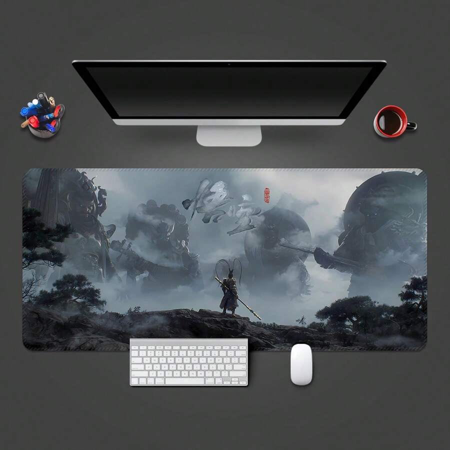 Black MYTH WUKONG Large Gaming Mouse Pad, Thickened Rubber Pad With ...