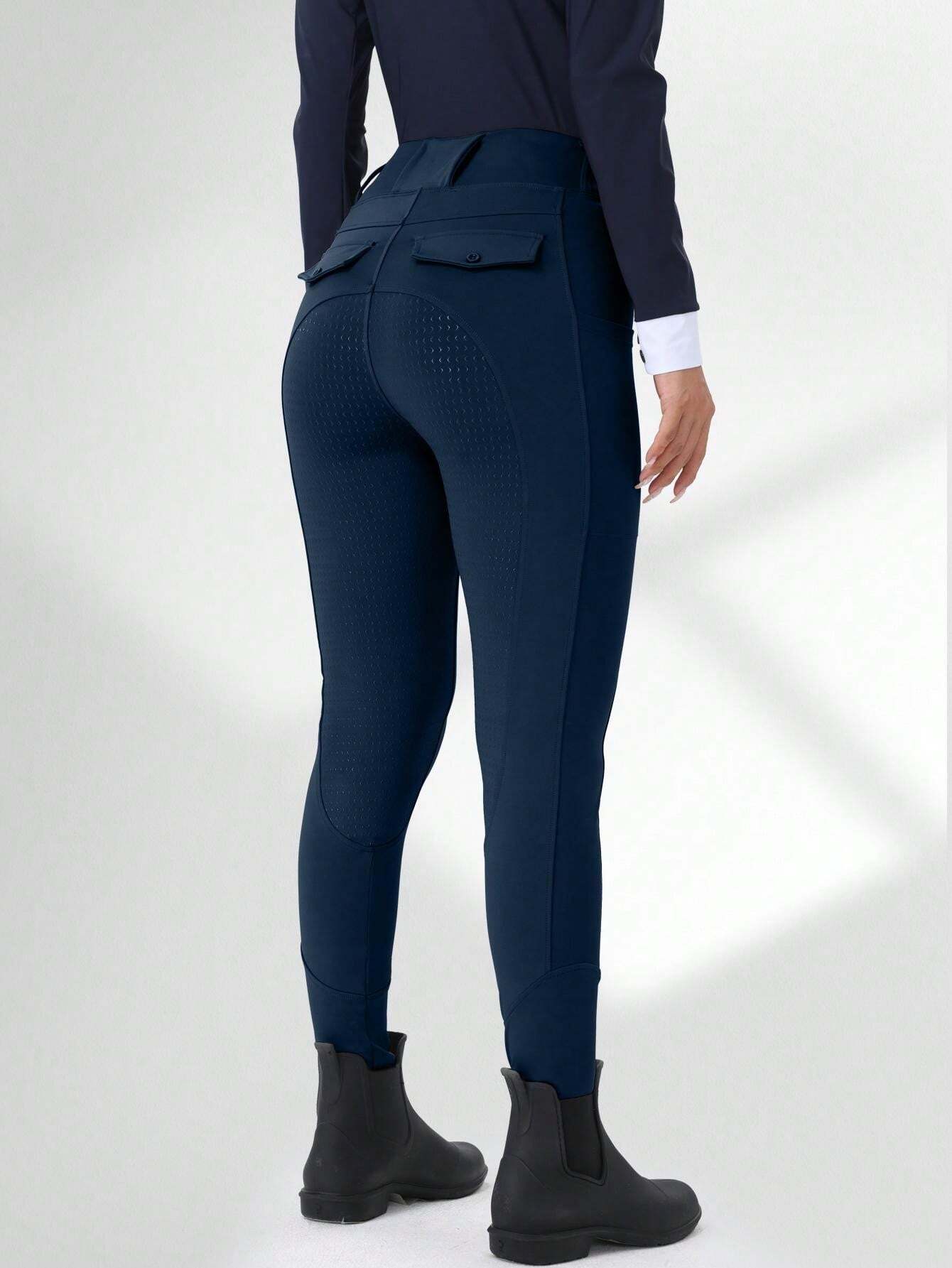Women's Equestrian Pants With Side Pockets, Silicone Anti-Slip Patch ...