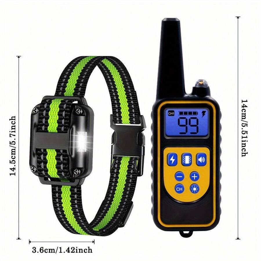 Remote Control Dog Anti-Bark Collar, Rechargeable, Waterproof, With LED ...