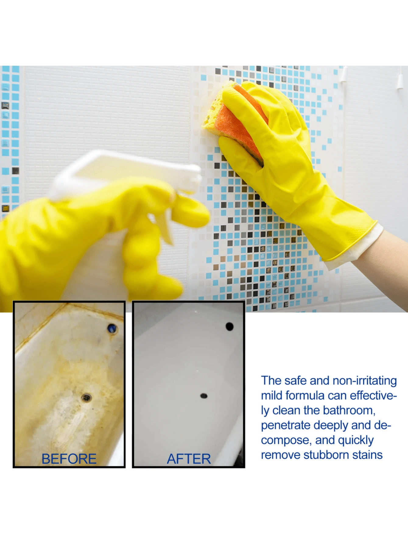 Bathroom Cleaner Shower Room Glass Limescale Cleaner, Stainless Steel Wash Basin Bathtub ...