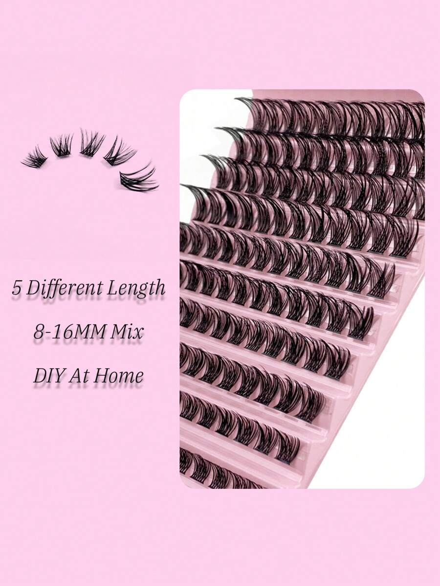 Lashes Extensions 120 Pcs 8-16mm Mixed Cluster Lash Extension D Curl ...