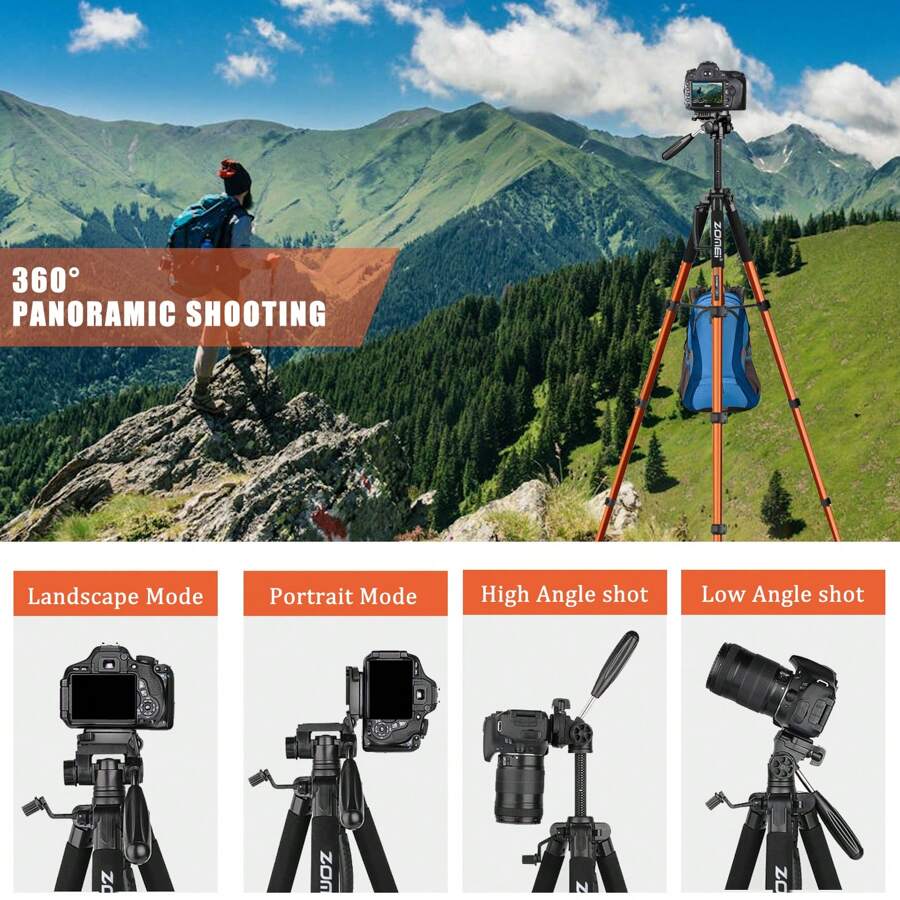 Professional Aluminum Alloy Camera Tripod - Heavy Duty DSLR Camera ...