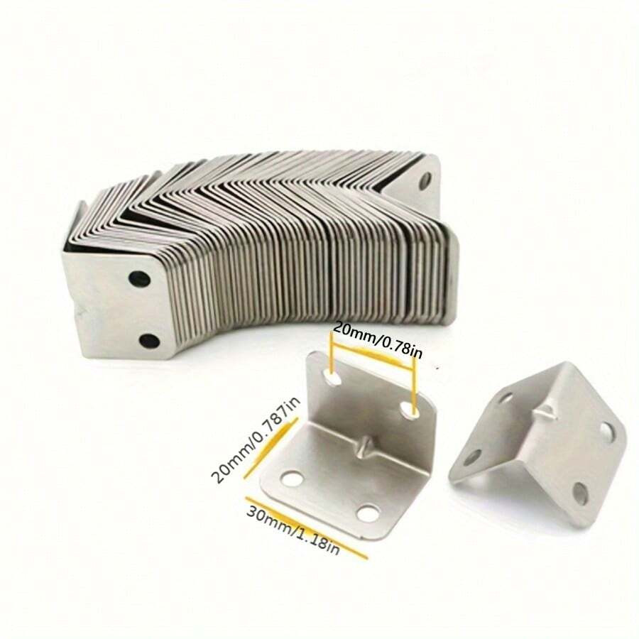 20PCS Stainless Steel L-Shaped Corner Braces, 90 Degree Angle Joint ...