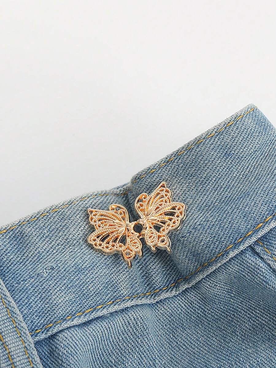 2pcs Crystal Embellished Cinching Buckle, No Sew No Drill Jeans Waist ...