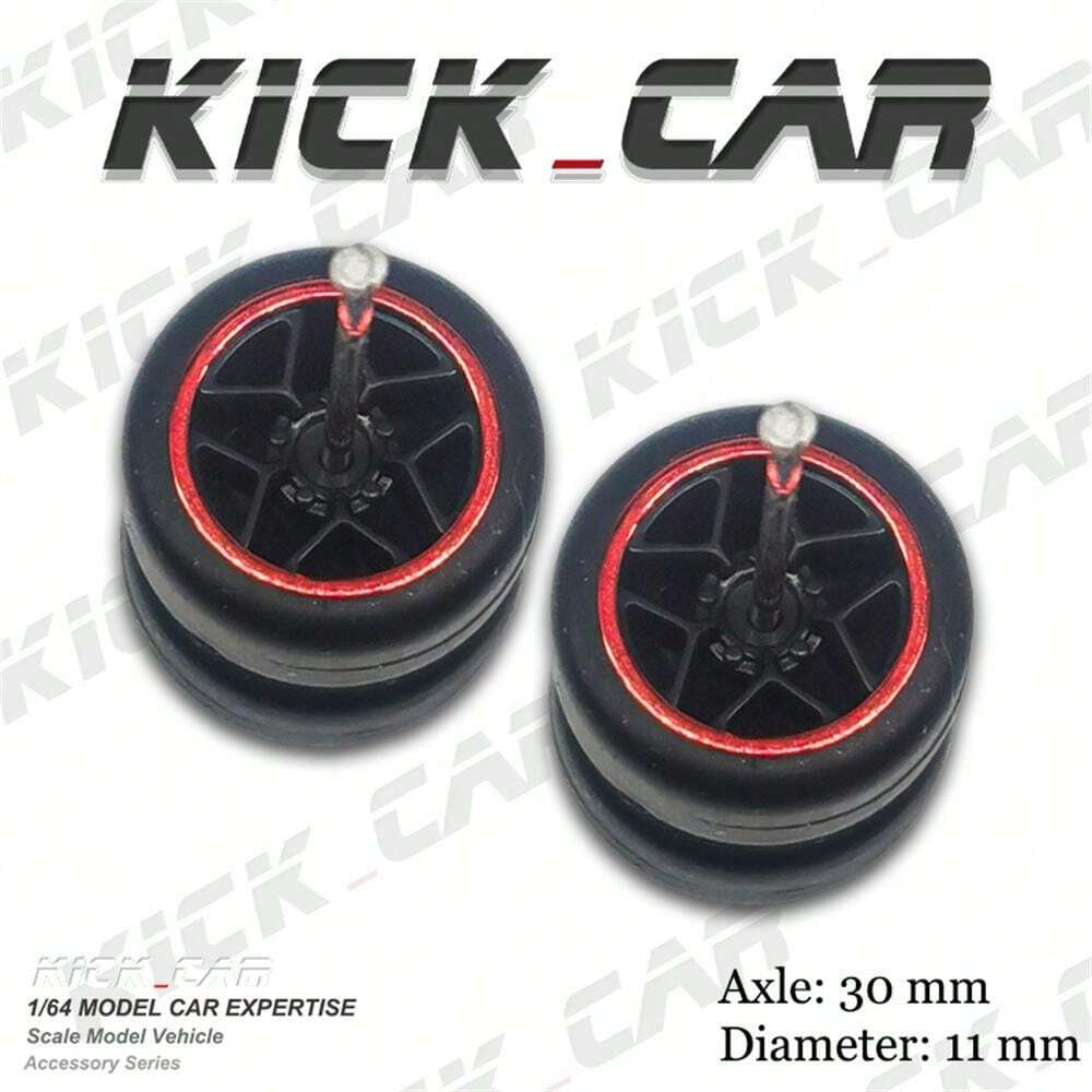 Kicarmod 1/64 Conjunto de Rodas e Pneus 1 Conjunto/Pacote Tamanho Padrão 0,43 Polegadas, Pneu ...