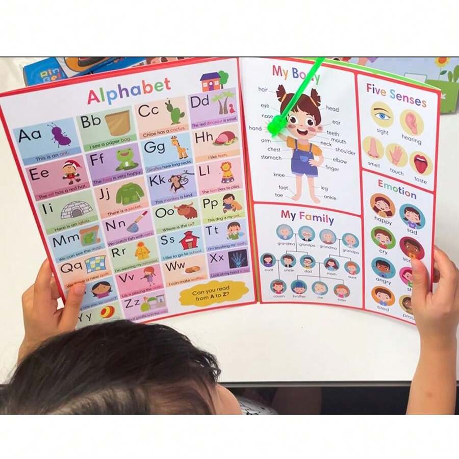Children's Phonics & Learning Chart Letter Short / Long Vowel 8 Sides ...