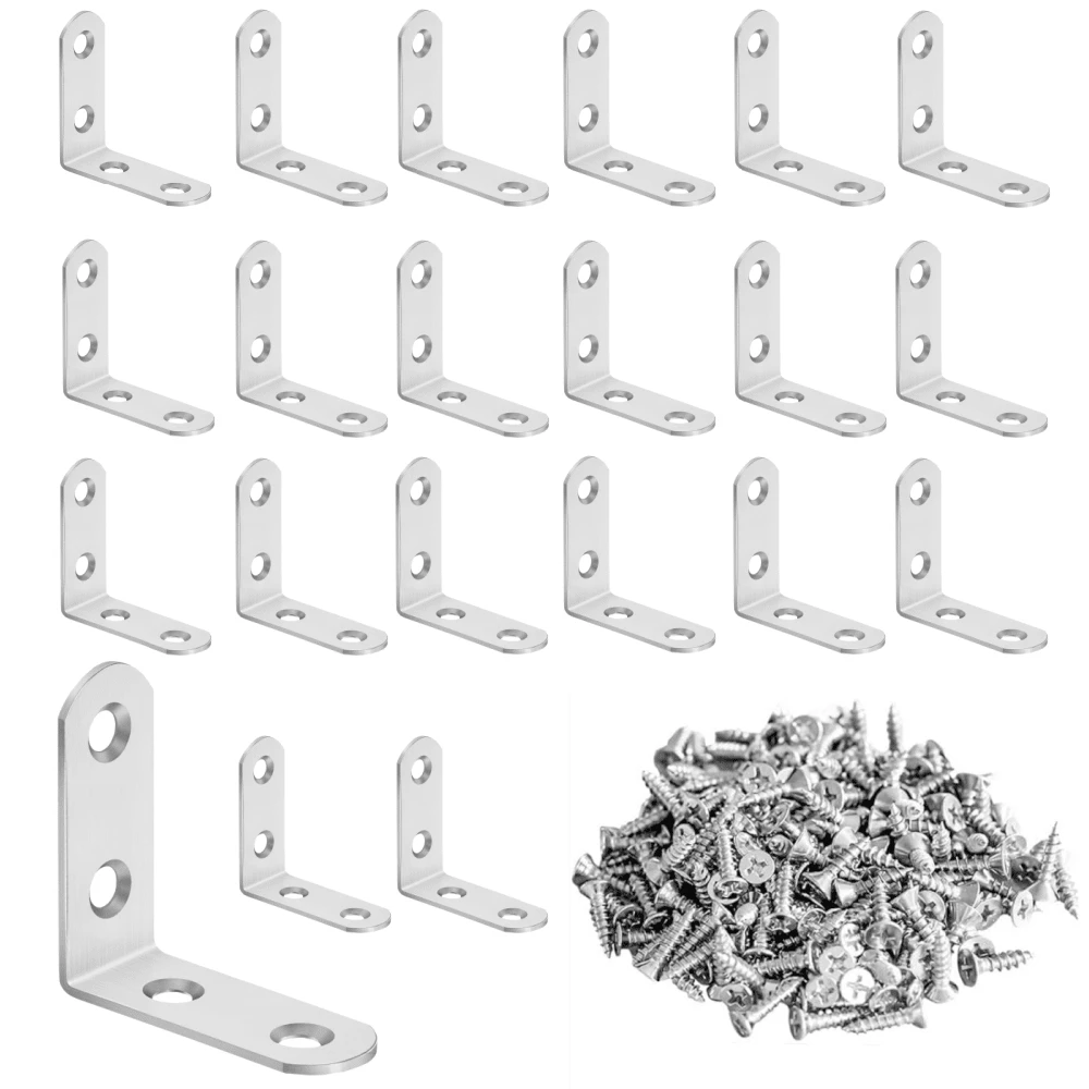 20 pezzi Staffe in acciaio inossidabile per angoli in legno, staffe ...