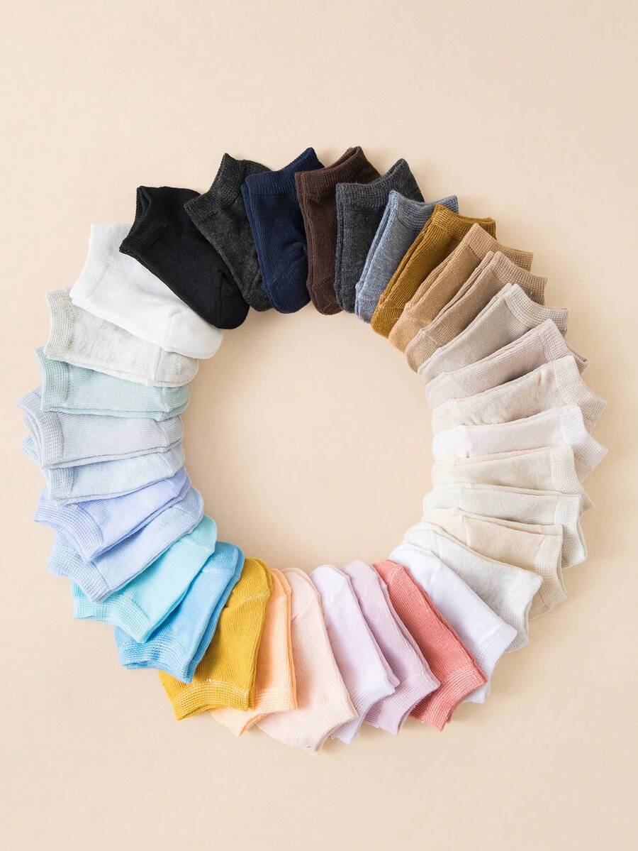 10 Pairs/Set Of Random Colors Baby Unisex Socks Toddler Low Top Nude ...