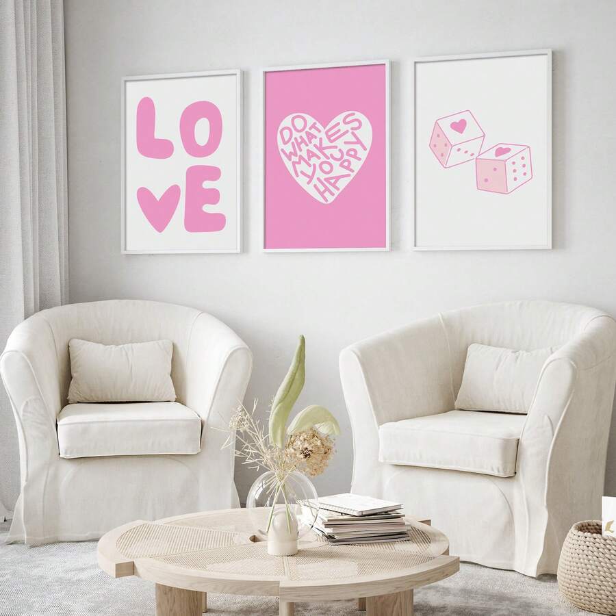 Zestaw 3 wydruków z cytatami "Rób to, co sprawia, że jesteś szczęśliwy ...